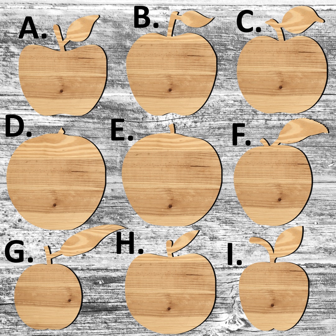 Unfinished Apple or Painted Wood Cutouts Wooden Apple Ornament Apple ...