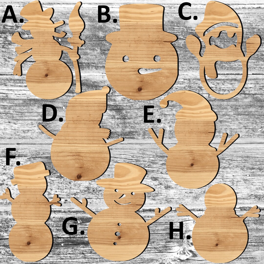 Unfinished Snowmen or Painted Wood Cutouts Set Wooden Snowmen Snow Man ...