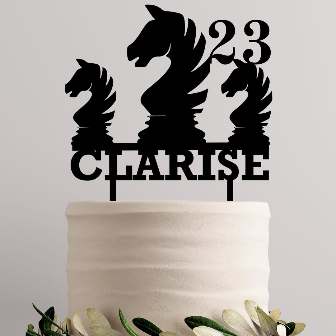 Chess Cake Topper, Knight Horse Topper, Custom Topper, Personalized ...