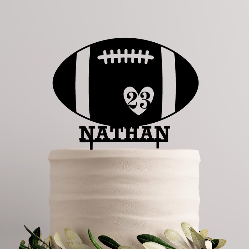 Football Cake Topper, Foot Ball Topper, Custom Topper, Personalized ...