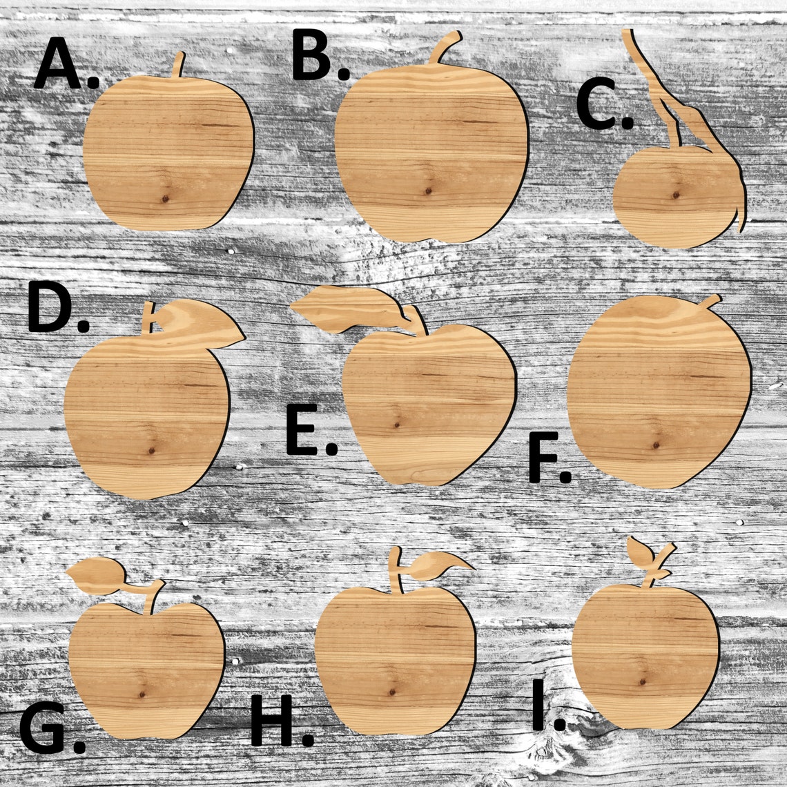 Unfinished Apple or Painted Wood Cutouts Wooden Apple Ornament Apple ...
