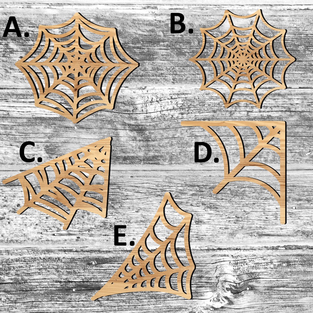 Unfinished Spider's Cob Web or Painted Wood Cutouts Set Wooden Cobwebs ...