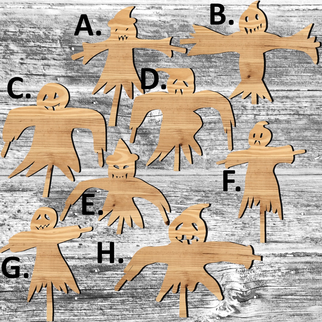 Unfinished Scarecrow or Painted Wood Cutouts Set Wooden Scarecrows ...