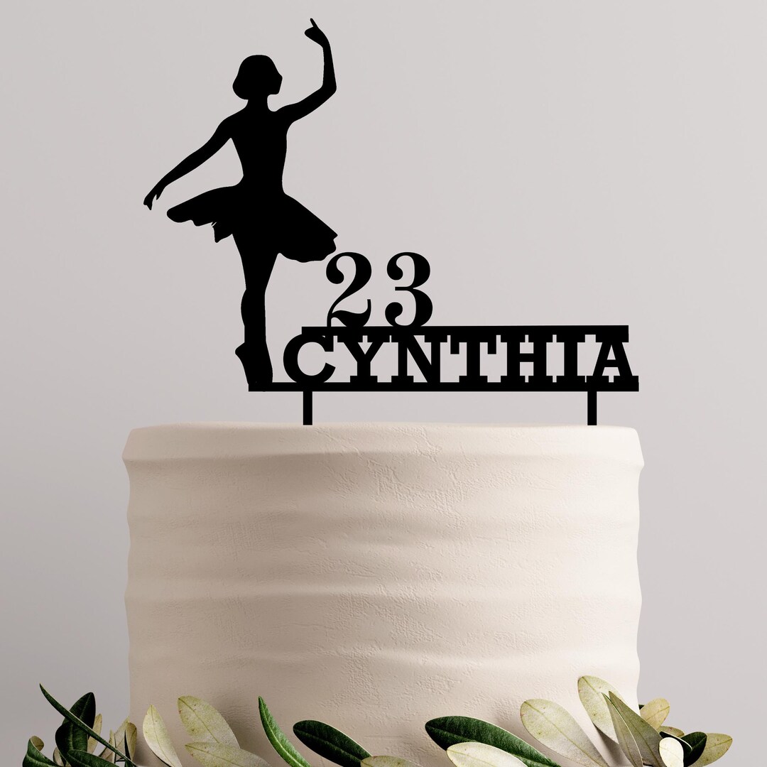 Ballerina Dancing Cake Topper, Couple Name Topper, Custom Topper ...