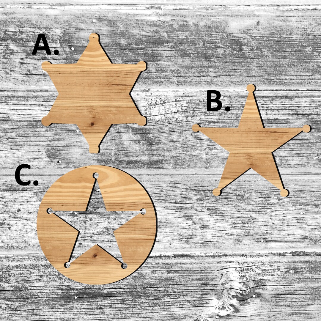 Unfinished Police Cop Badge or Painted Wood Cutouts Set Wooden Badges ...