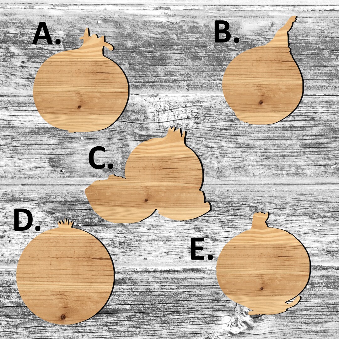 Unfinished Onion or Painted Wood Cutouts Wooden Onions Ornament Onion ...