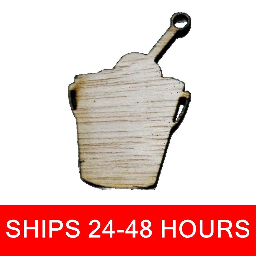 Unfinished Sand Shovel Bucket or Painted Wood Cutouts, Wooden Buckets ...