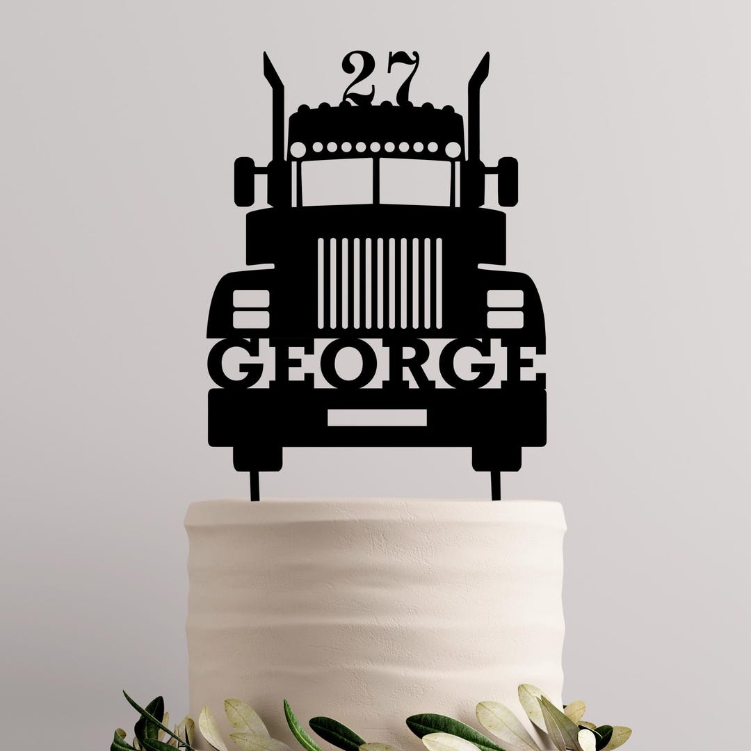 Trucker Cake Topper, Semi Truck Driver Topper, Custom Topper ...