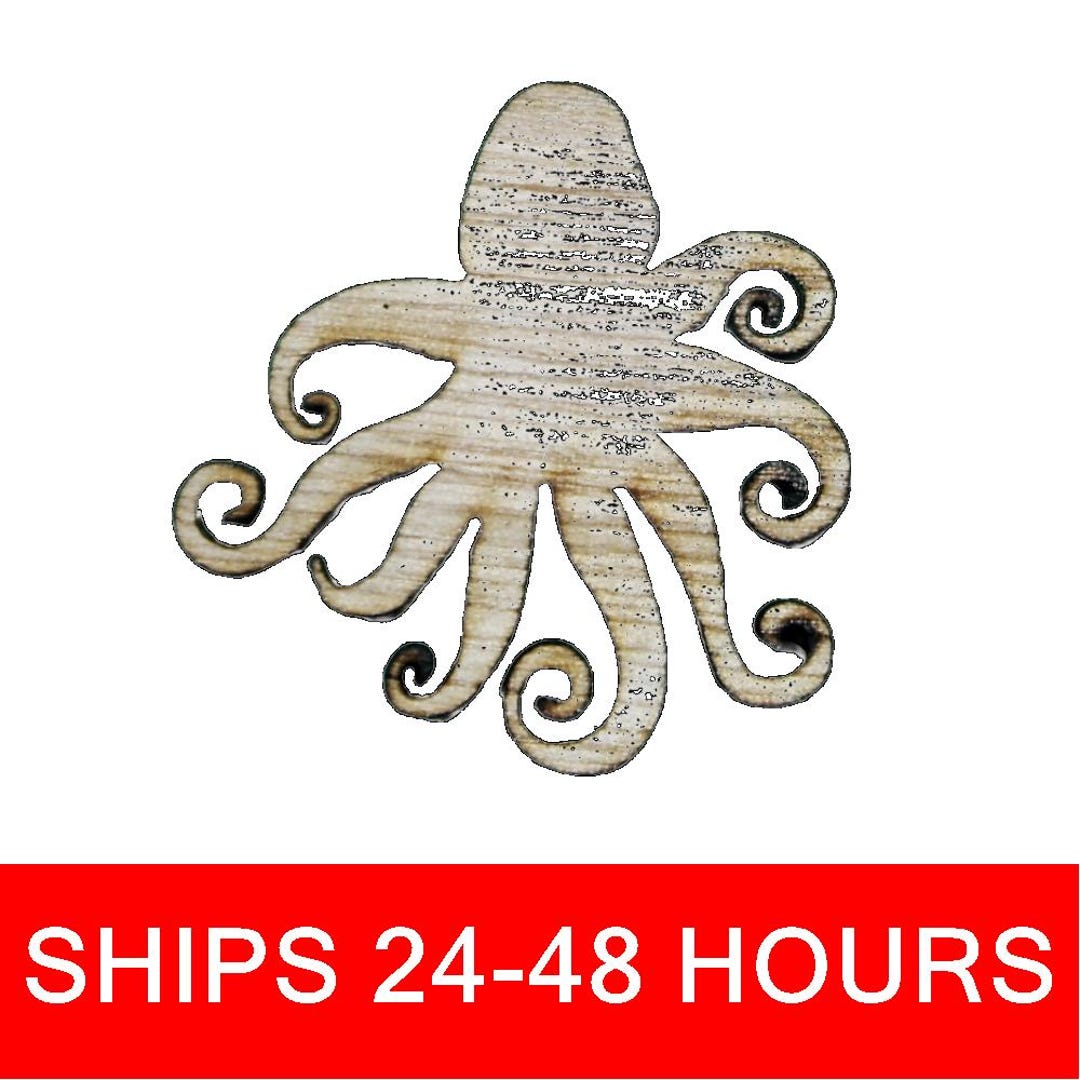 Unfinished Octopus or Painted Wood Cutouts, Wooden Octopuses, Octopi ...