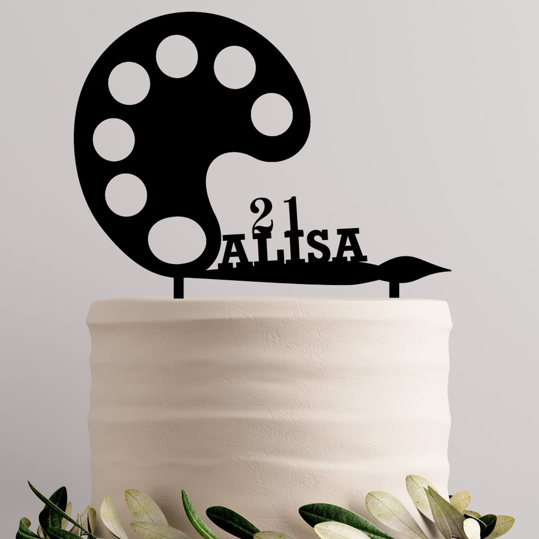 Painting Palette Cake Topper, Paint Topper, Custom Topper, Personalized ...