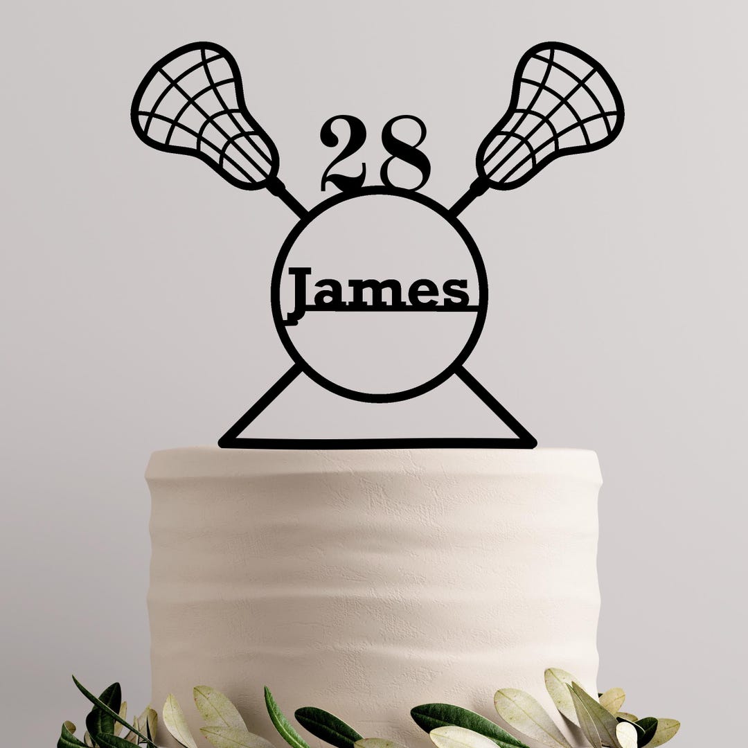 Lacrosse Cake Topper, Lacrosse Topper, Custom Topper, Personalized Cake ...