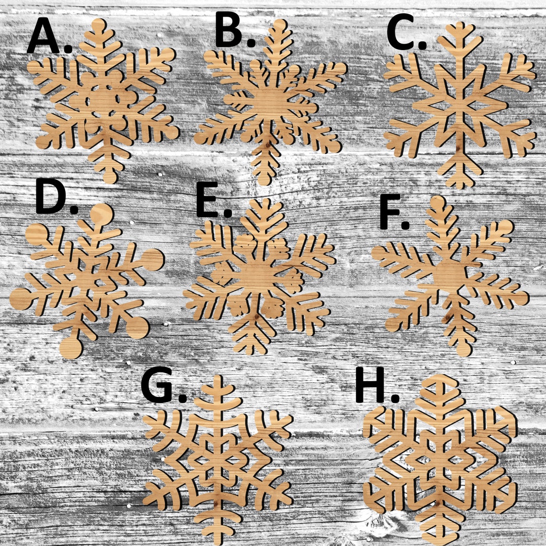 Unfinished Snowflake or Painted Wood Cutouts Set Wooden Snowflakes Snow ...