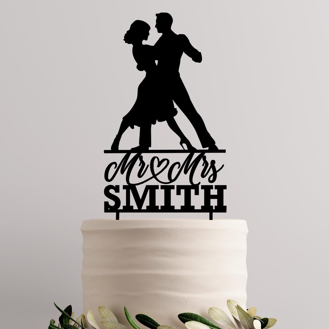Wedding Dancing Cake Topper, Couple Name Topper, Custom Topper ...