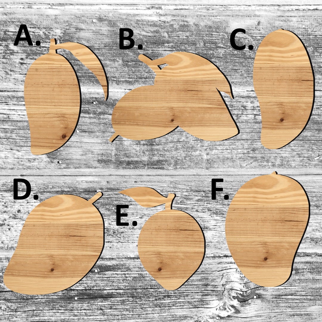 Unfinished Mango or Painted Wood Cutouts Wooden Mangoes Ornament Mango ...