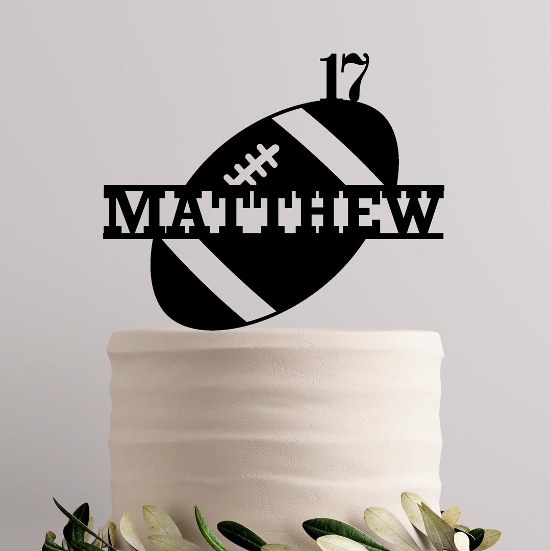 Football Cake Topper, Foot Ball Topper, Custom Topper, Personalized ...
