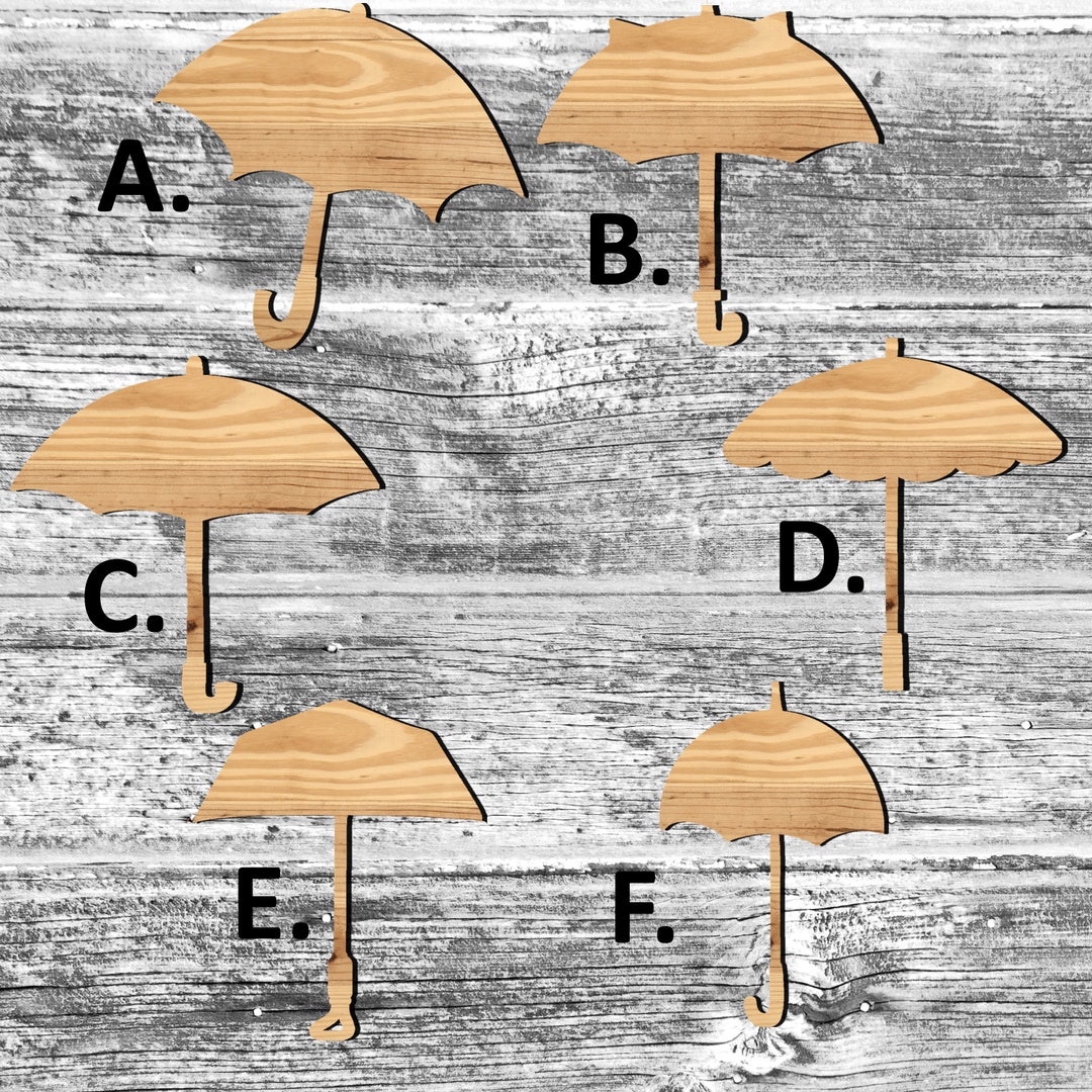 Unfinished Umbrella or Painted Wood Cutouts Set Wooden Umbrella ...