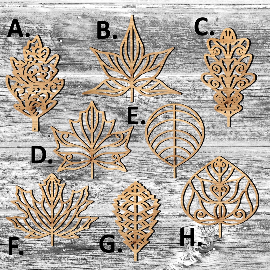 Unfinished Leaf or Painted Wood Cutouts Set Wooden Leaf Leaf Ornament ...