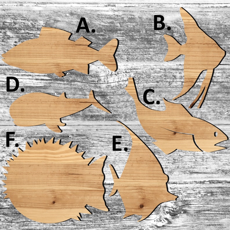 Unfinished Fish or Painted Wood Cutouts Set, Wooden Fish, Fish Ornament ...