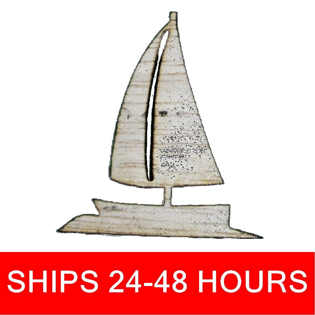 Unfinished Sailing Ship or Painted Wood Cutouts, Wooden Sail Ships ...
