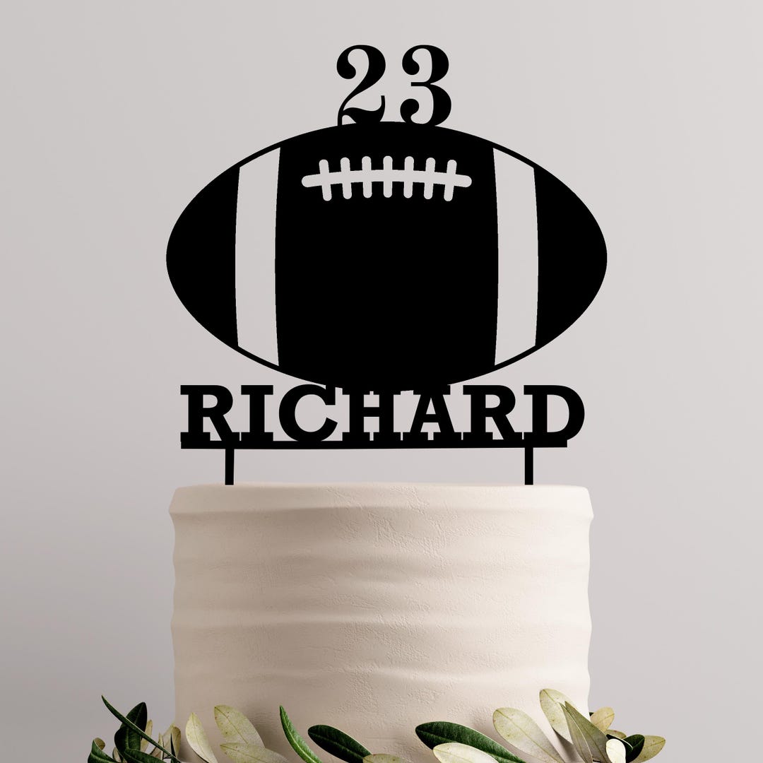 Football Cake Topper, Foot Ball Topper, Custom Topper, Personalized ...