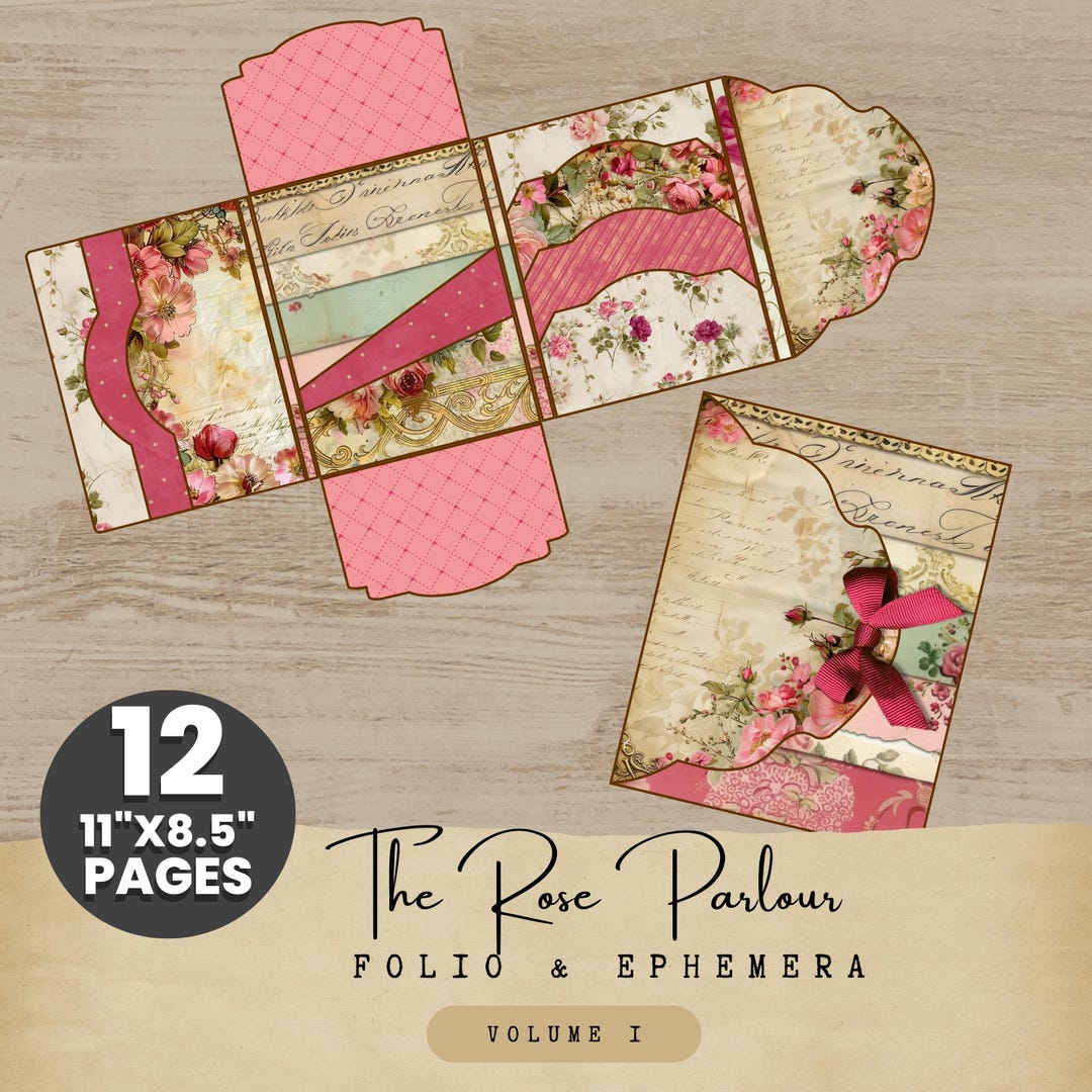 Shabby Chic Floral Folio, 12 Printable Pages, Instant Download RP001 - Etsy