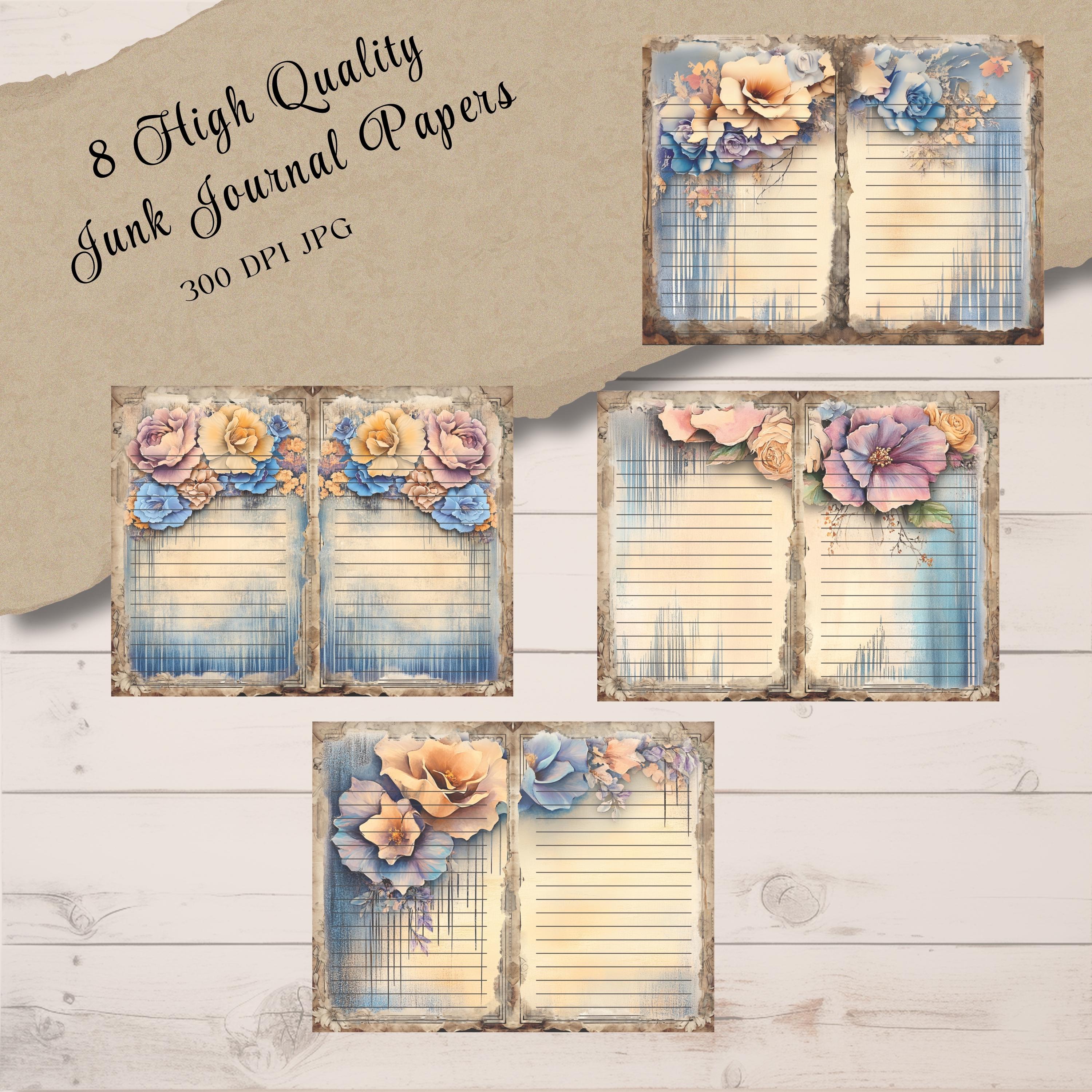 8 Printable Vintage-inspired Lined Writing Papers for DIY Journals ...