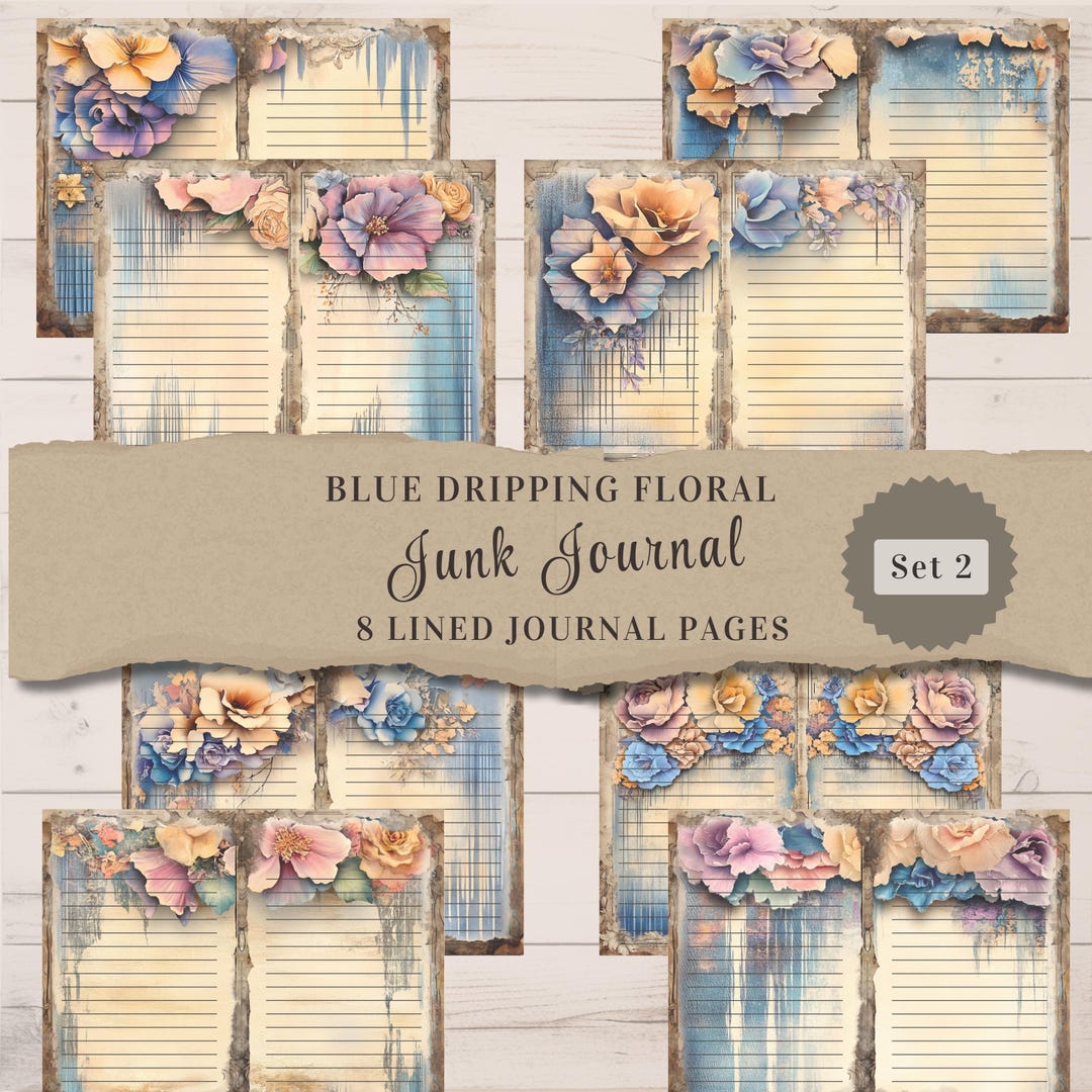 8 Printable Vintage-inspired Lined Writing Papers for DIY Journals ...