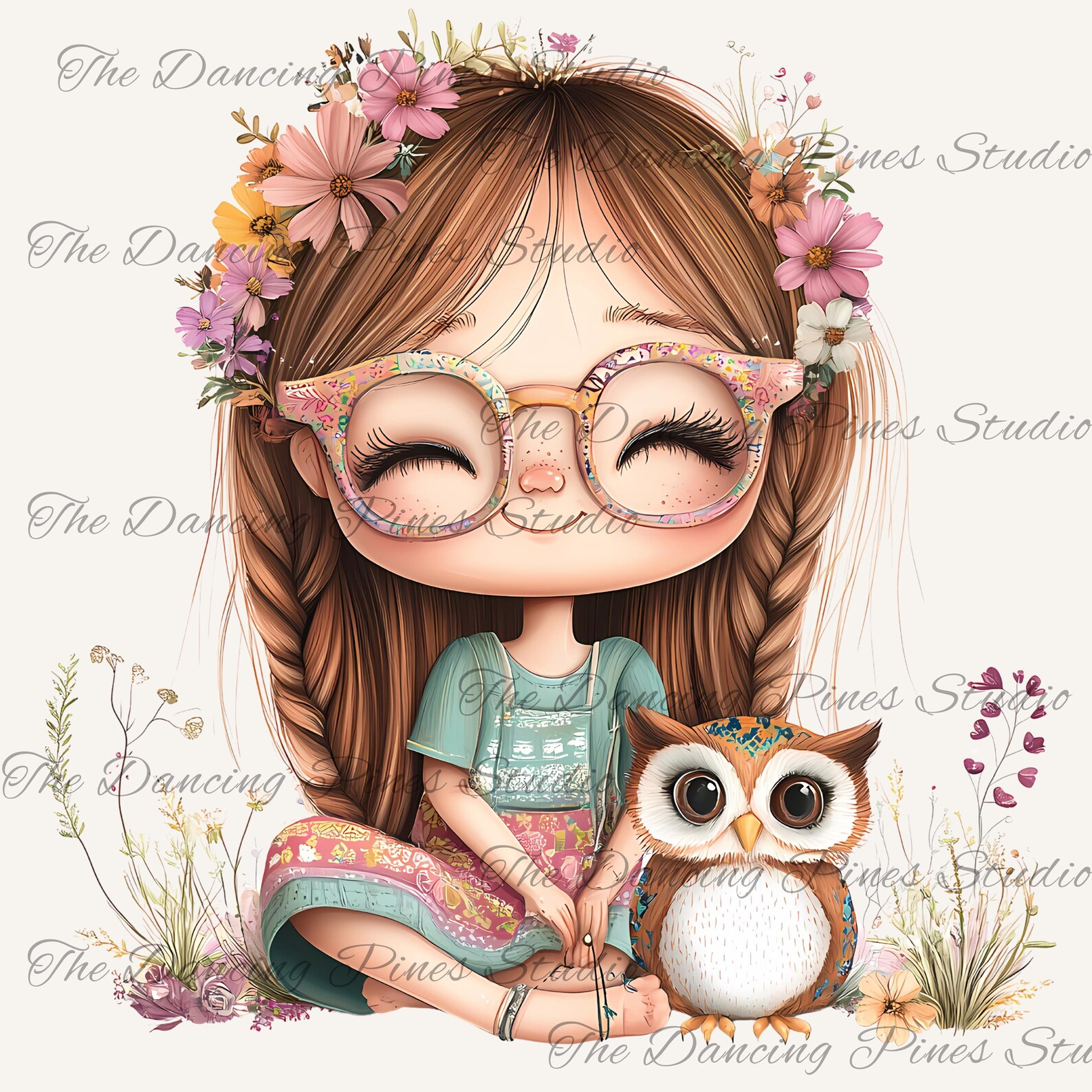 Cute Boho Girls, Boho Flower Png, Floral Clipart, Baby Animal Clipart ...