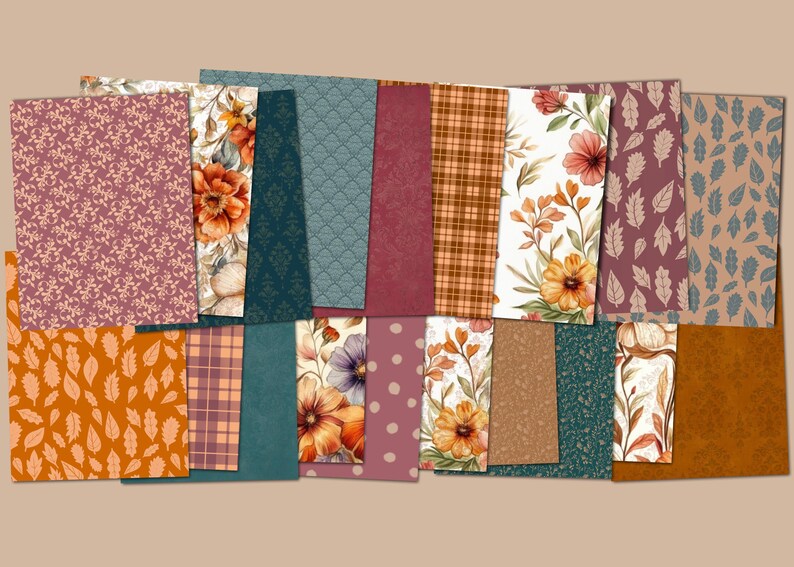 Autumn Digital Paper, Thanksgiving Paper, Fall Digital Paper, Fall ...