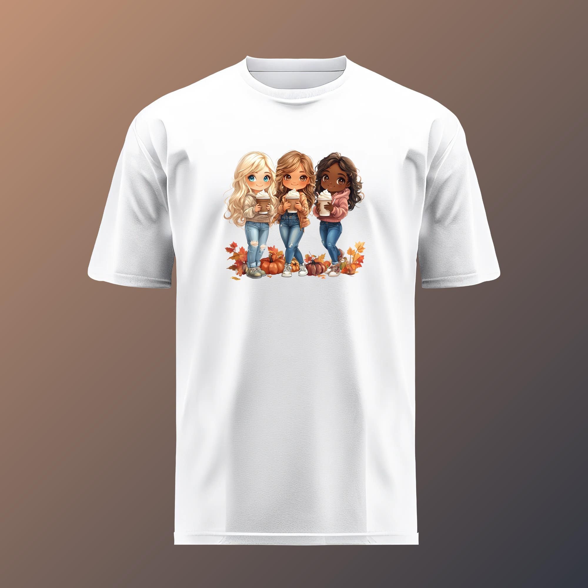 Chibi Fall Friends Clipart PNG - Etsy