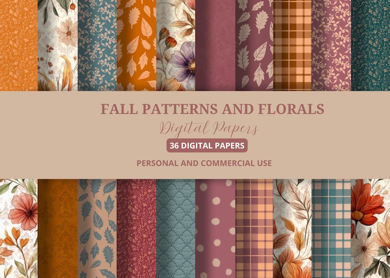 Autumn Digital Paper, Thanksgiving Paper, Fall Digital Paper, Fall ...