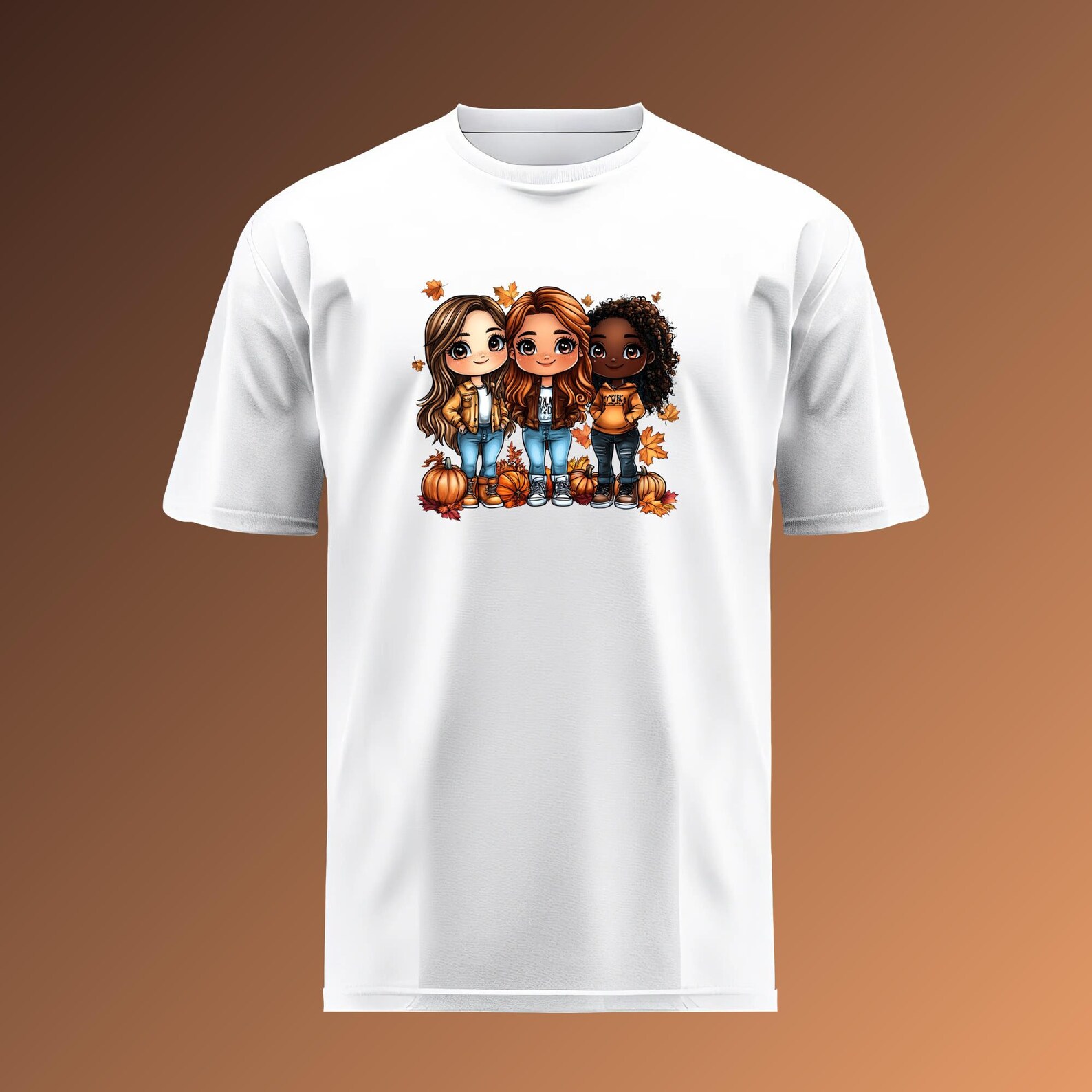 Chibi Fall Friends Clipart PNG - Etsy