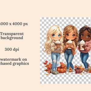 Chibi Girl | Fall Clipart | Best Friends | Winter Girl Clipart | Autumn ...