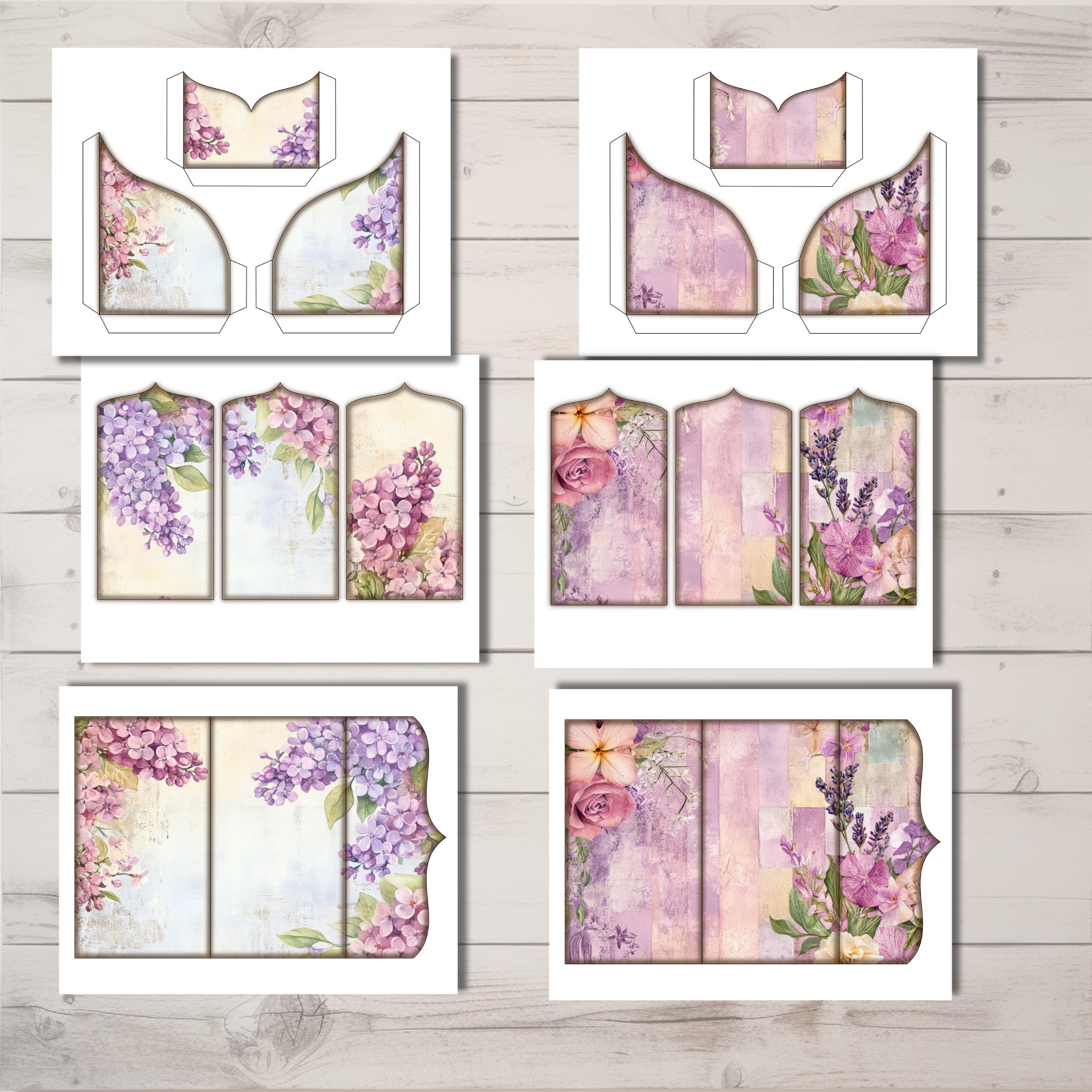 Lilac Junk Journal Folio Kit, Floral Garden Paper, Paper Craft ...