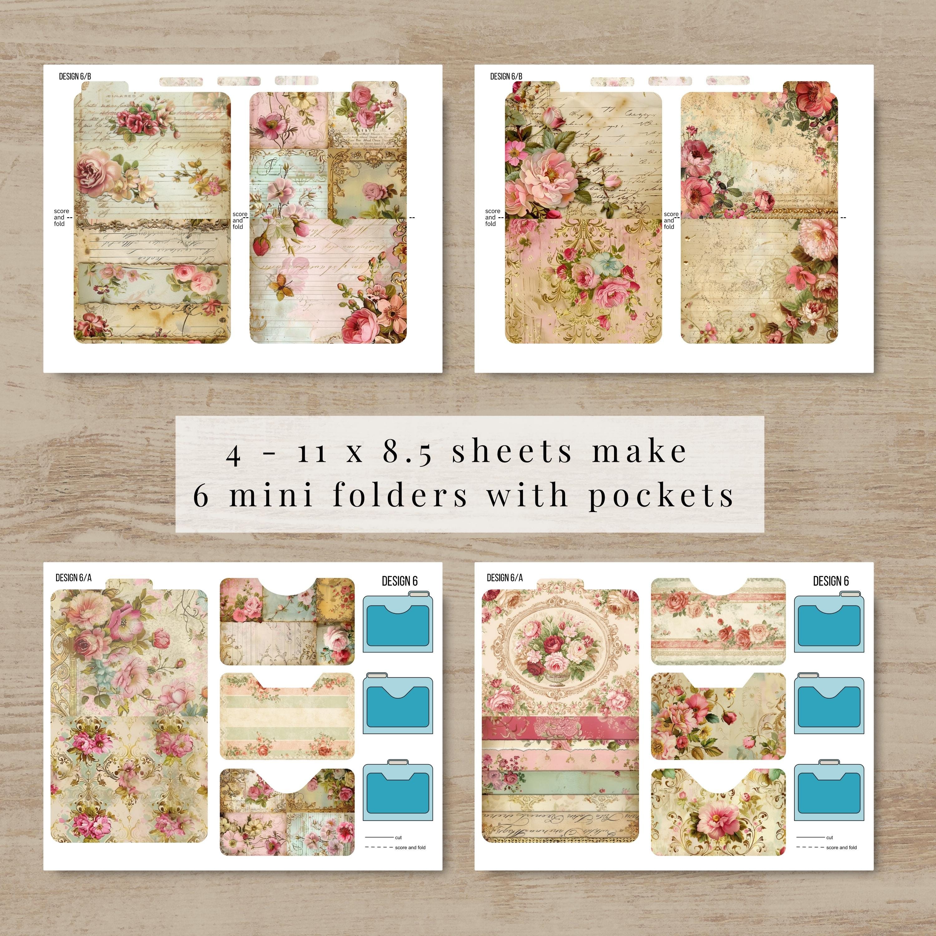 Rose Parlour Mini Folder Pockets: Printable Junk Journal Ephemera ...