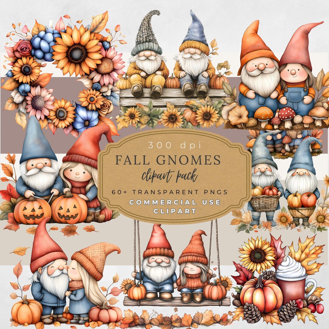 Digital Download | Fall Clip Art | Autumn Gnome | Planner Clipart ...