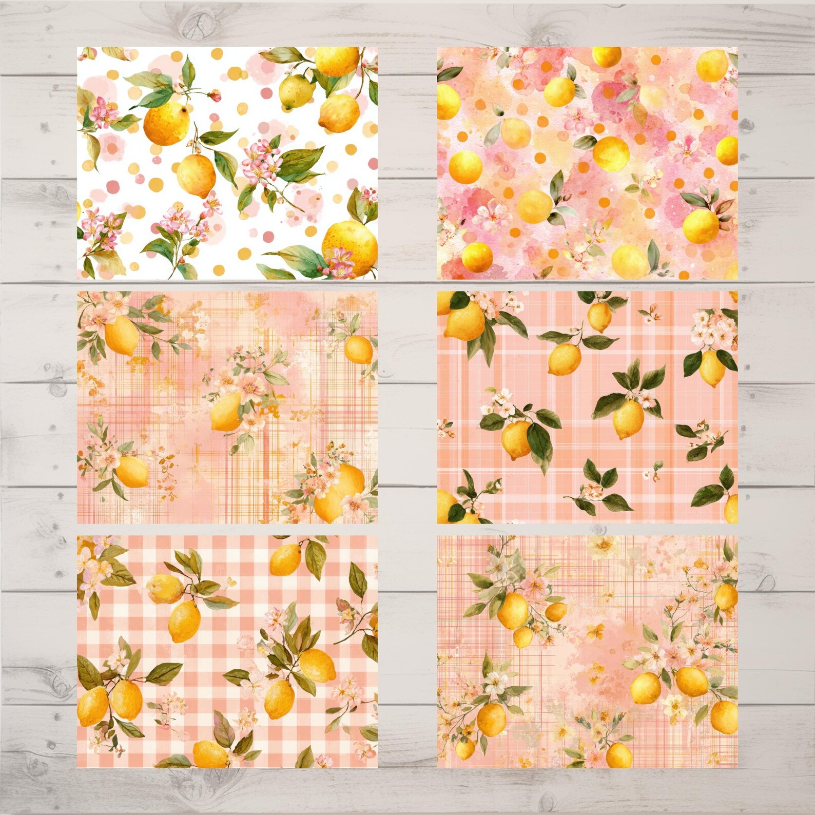 Pink Lemonade Digital Paper Pack for Junk Journals Scrapbooking Cards ...