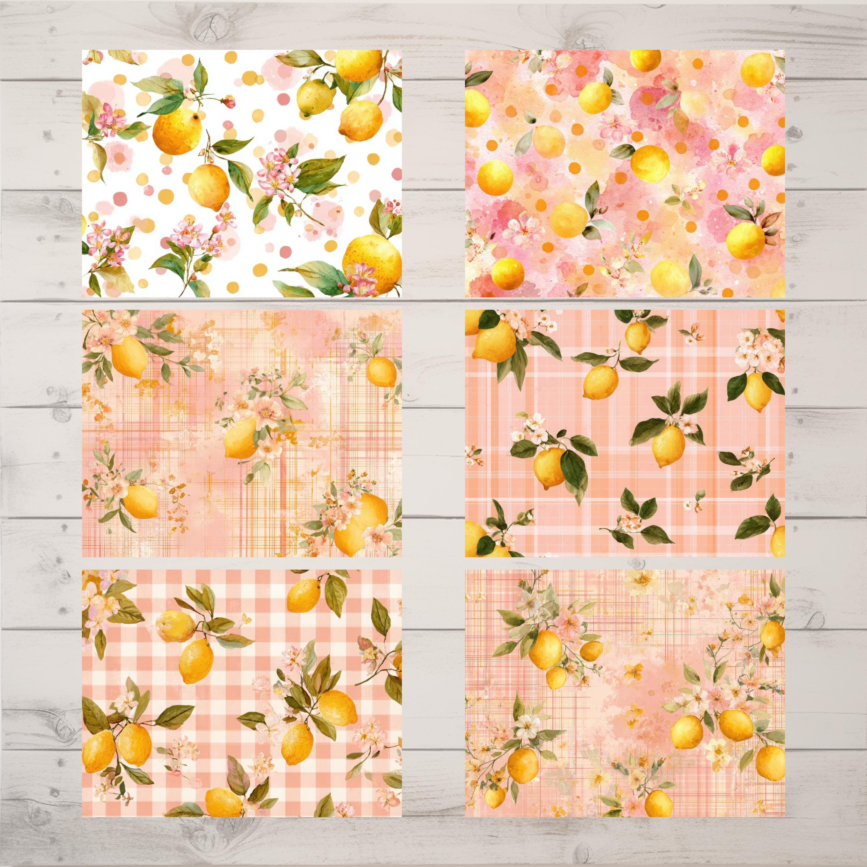 Pink Lemonade Digital Paper Pack for Junk Journals Scrapbooking Cards ...