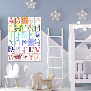 Butterfly Alphabet Poster | Butterfly Wall Art | Kids Playroom Art ...