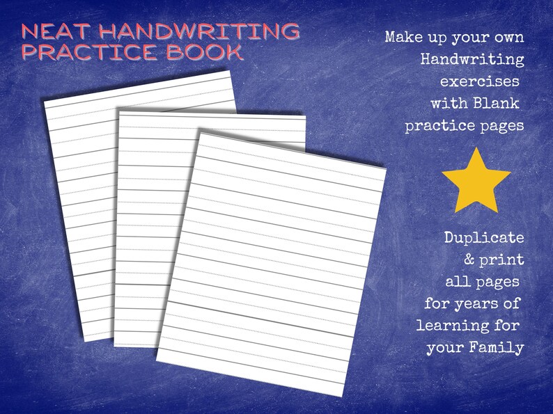 Printable Neat Handwriting Practice Sheets Practice Writing - Etsy