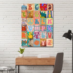 Hippie Boho Butterfly Alphabet Poster Butterfly Wall Art KIDS Playroom ...