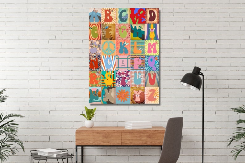 Hippie Boho Butterfly Alphabet Poster Butterfly Wall Art KIDS Playroom ...