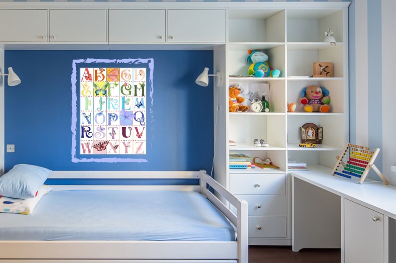 Butterfly Alphabet Poster Butterfly Wall Art Kids Playroom - Etsy