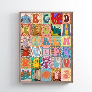 Hippie Boho Butterfly Alphabet Poster Butterfly Wall Art KIDS Playroom ...