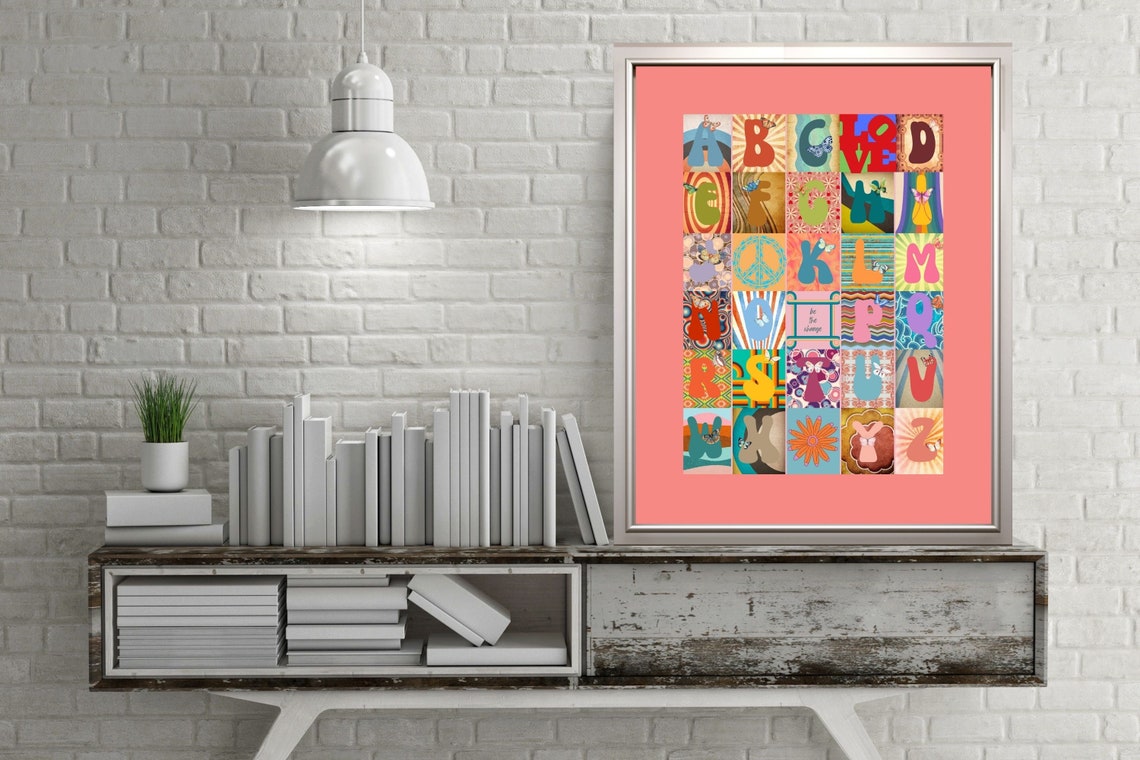 Hippie Boho Butterfly Alphabet Poster Butterfly Wall Art KIDS Playroom ...