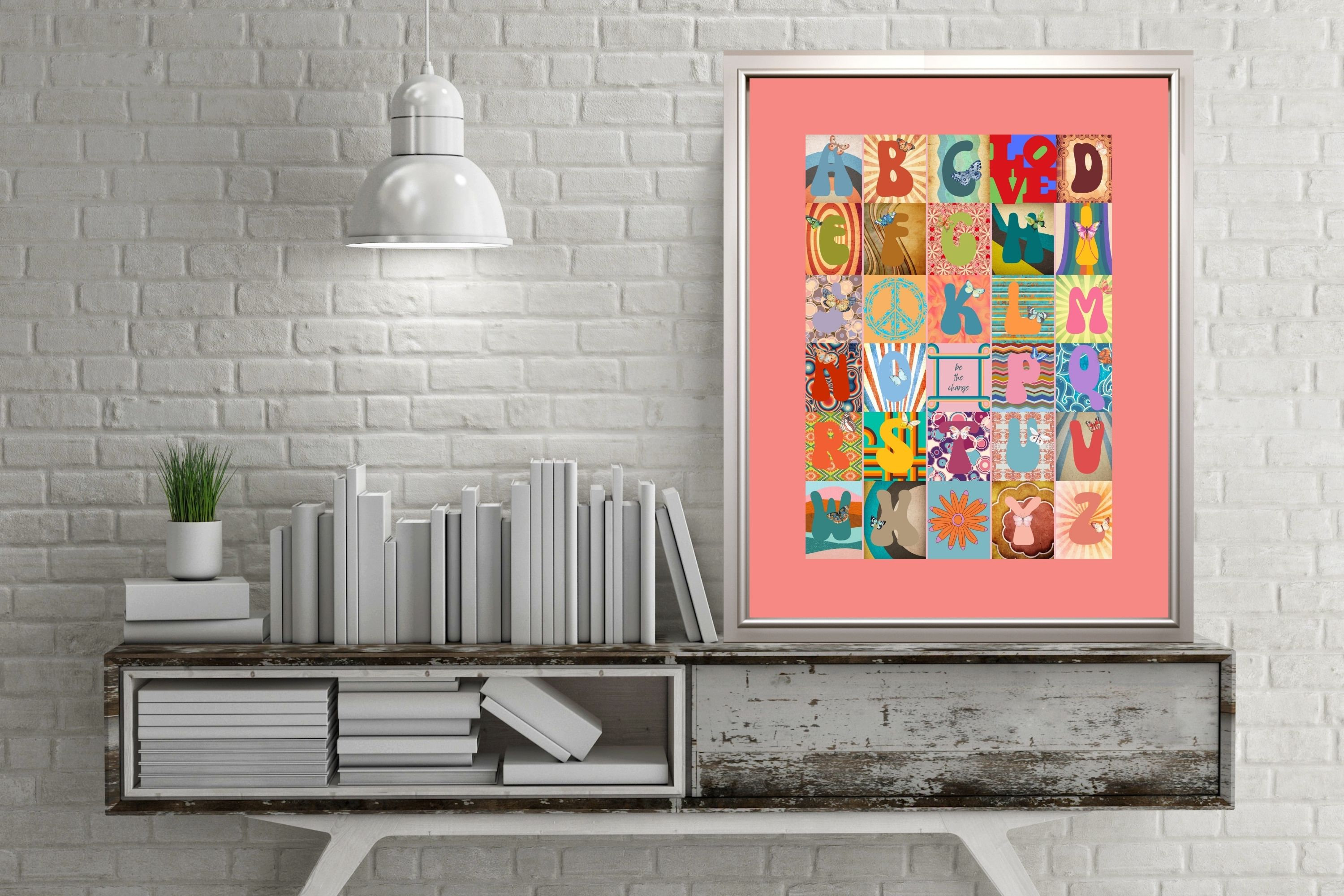 Hippie Boho Butterfly Alphabet Poster Butterfly Wall Art KIDS Playroom ...