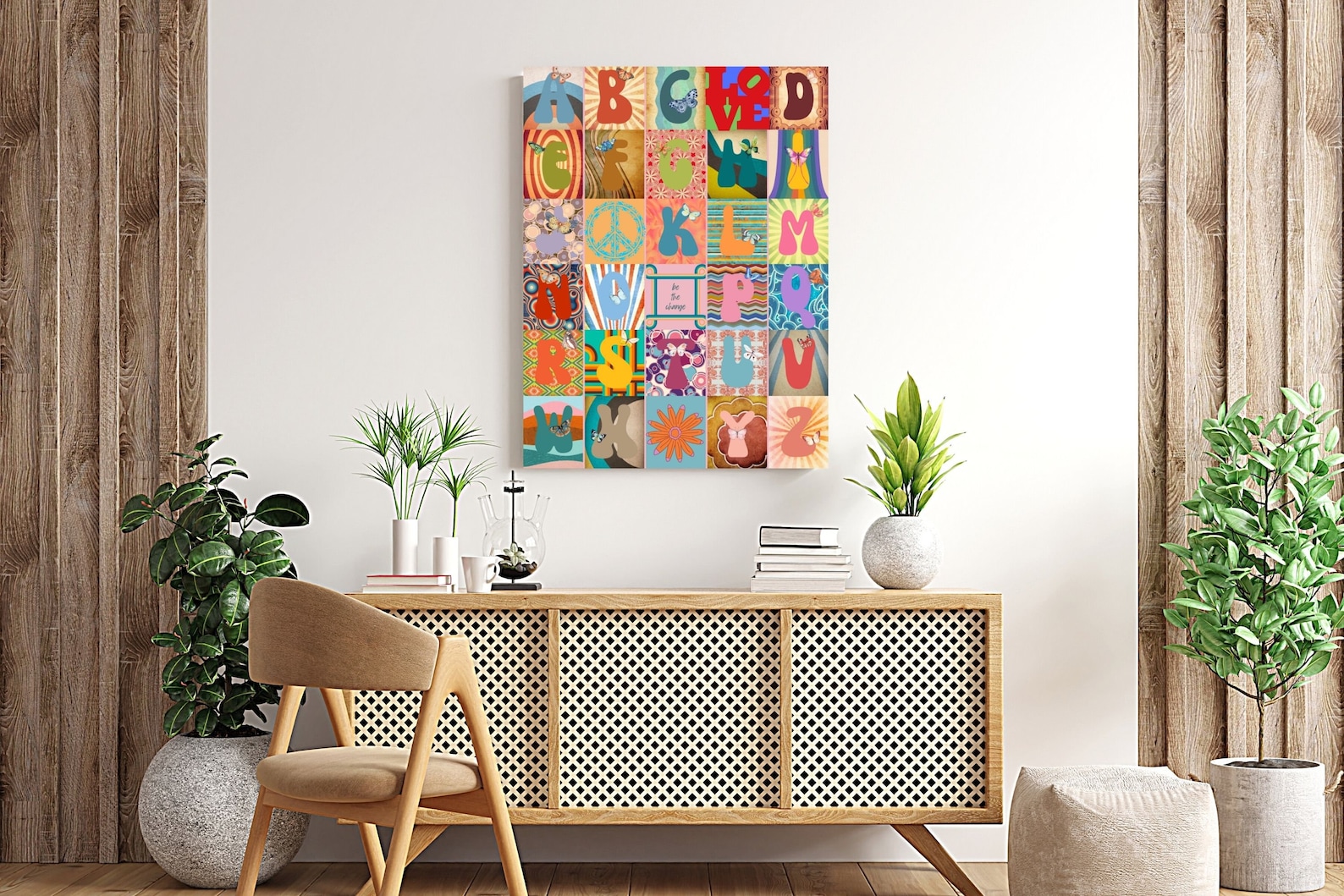 Hippie Boho Butterfly Alphabet Poster Butterfly Wall Art KIDS Playroom ...