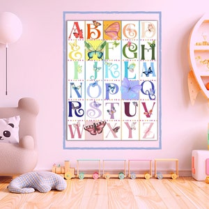 Butterfly Alphabet Poster | Butterfly Wall Art | Kids Playroom Art ...