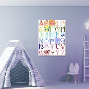 Butterfly Alphabet Poster | Butterfly Wall Art | Kids Playroom Art ...