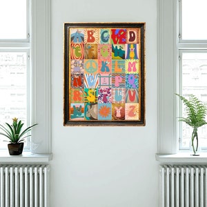 Hippie Boho Butterfly Alphabet Poster Butterfly Wall Art KIDS Playroom ...